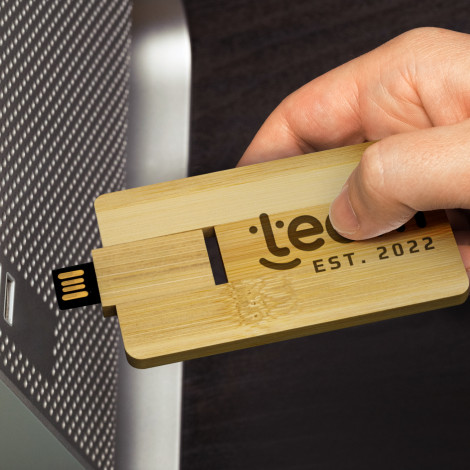 Bamboo Credit Card Flash Drive 8GB - Kotuku Workwear